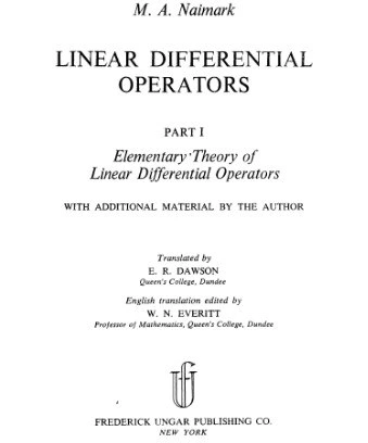 خرید و قیمت دانلود کتاب Linear Differential Operators. Part I. Elementary Theory of Linear ...