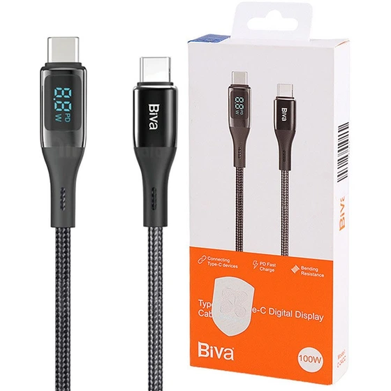 خرید و قیمت کابل تبدیل فست شارژ Biva C-24CC Type-C To Type-C PD 100W 1.5m | ترب