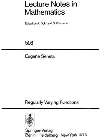 خرید و قیمت دانلود کتاب Regularly varying functions 1976 | ترب