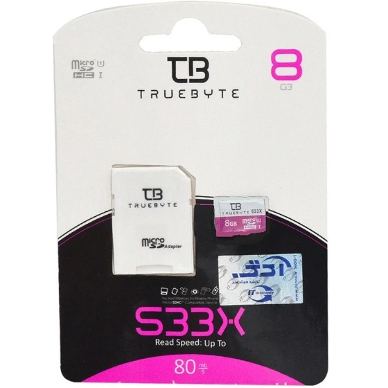 خرید و قیمت رم موبایل تروبایت (TRUE BYTE) مدل 8GB Micro SD 533X 80MB/S | ترب