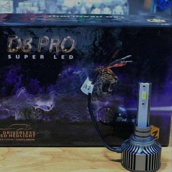 خرید و قیمت هدلایت D8pro با توان 28 وات واقعی سفید 2عدد لامپ پایه H7 یا H1 یا 9005باضمانت | ترب