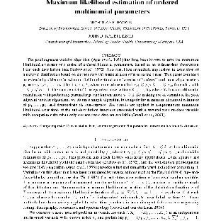خرید و قیمت دانلود کتاب Maximum likelihood estimation of ordered multinomial parameters 2004 | ترب