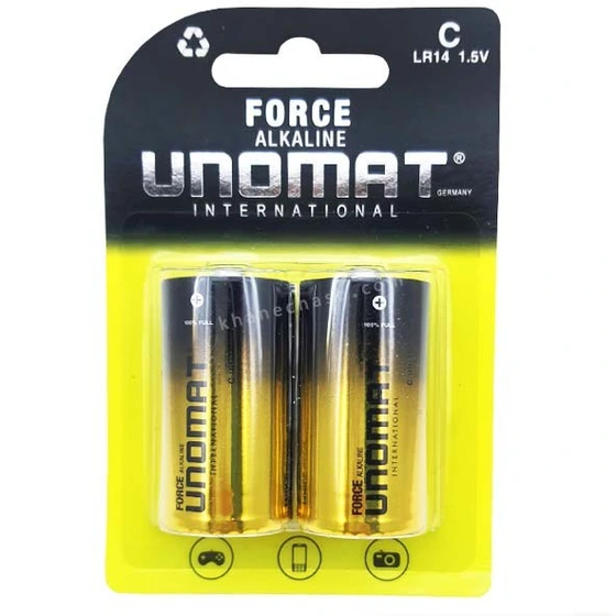 خرید و قیمت باتری متوسط سایز C آلکالاین یونومات unomat | ترب