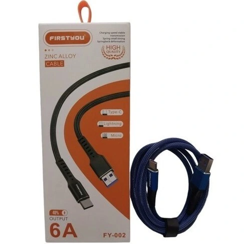 خرید و قیمت کابل شارژ فست تایپ سی به لایتینگ جنس عالی برند firstyou | ترب