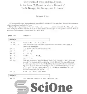 خرید و قیمت دانلود کتاب A course in metric geometry - Corrections of ...