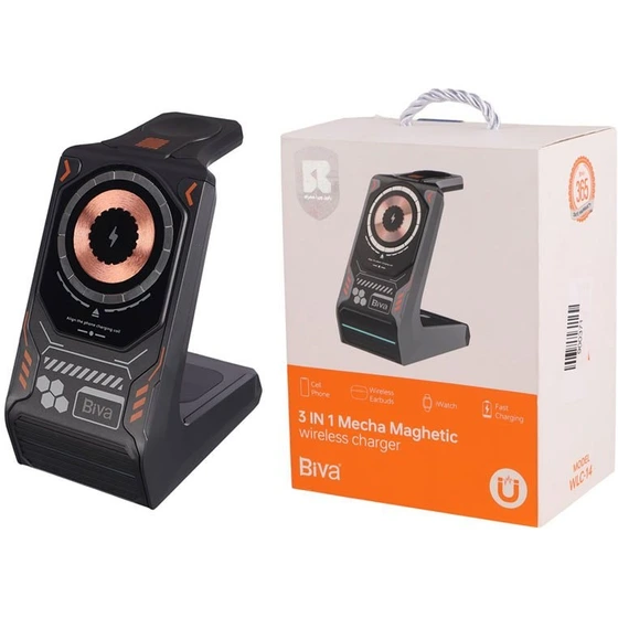 خرید و قیمت شارژر بی سیم فست شارژ و استند رومیزی Biva WLC-14 15W | ترب