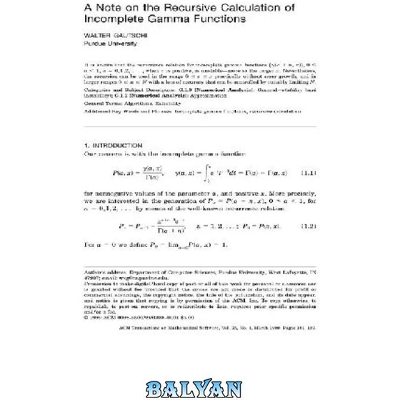 خرید و قیمت دانلود کتاب A Note On The Recursive Calculation Of