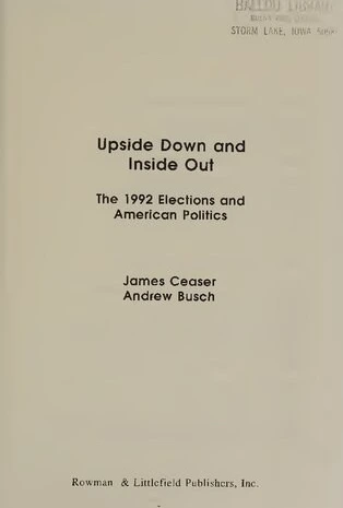 خرید و قیمت دانلود کتاب Upside Down and Inside Out - 1992 Elections and American Politics 1993 ا ...