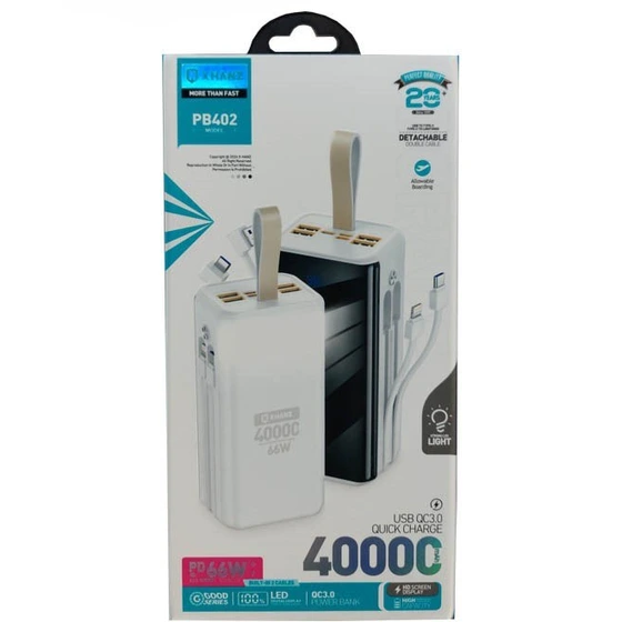 خرید و قیمت پاوربانک X-HANZ مدل PB402 ظرفیت ۴۰۰۰۰ میلی آمپر | ترب