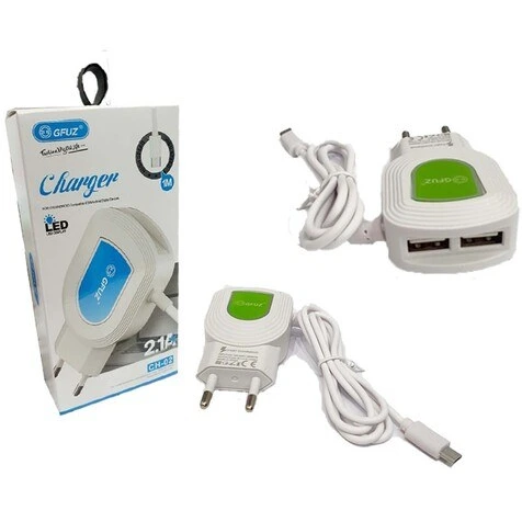 خرید و قیمت شارژر کامل سیم دار میکرو و دو پورت مدل GFUZ CH-02 کیفیت عالی | ترب