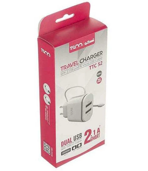 خرید و قیمت شارژر دیواری سفید مدل TTC 51 تسکو TSCO | ترب
