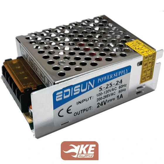 خرید و قیمت منبع تغذیه سوئیچینگ 24 ولت 1 آمپر برند Edisun | ترب