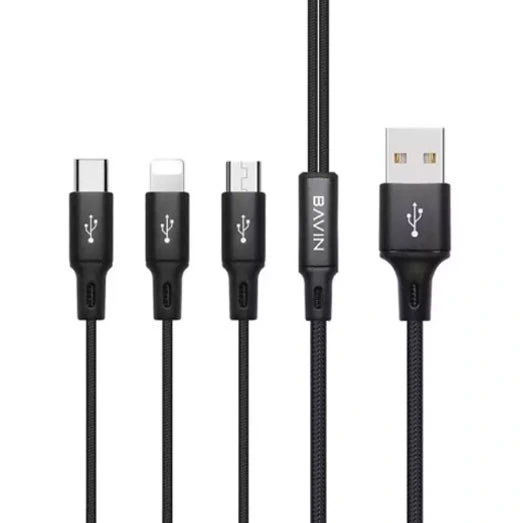 خرید و قیمت کابل شارژ سه سر باوین Bavin CB076 3in1 Cable 1m | ترب