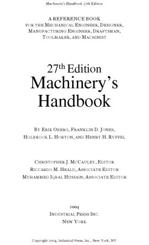خرید و قیمت دانلود کتاب Machinery's Handbook [27 ed.] | ترب