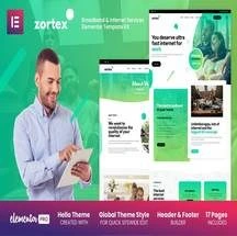 خرید و قیمت کیت تمپلیت خدمات اینترنت و پهنای باند Zortex برای المنتور | ترب
