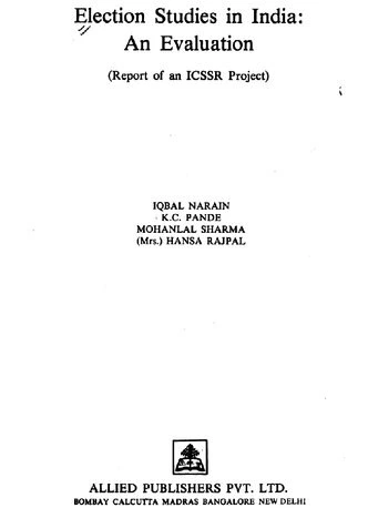 خرید و قیمت دانلود کتاب Election studies in India : an evaluation ...
