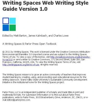 خرید و قیمت دانلود کتاب Writing Spaces. Web Writing Style Guide Version ...