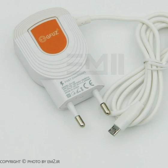خرید و قیمت شارژر MICRO یکسره GFUZ دو پورت مدل CH-02 اورجینال | ترب