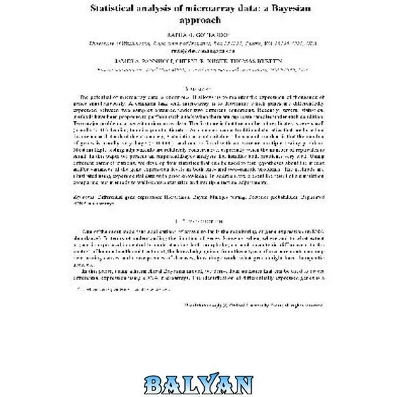 خرید و قیمت دانلود کتاب Statistical Analysis Of Microarray Data A