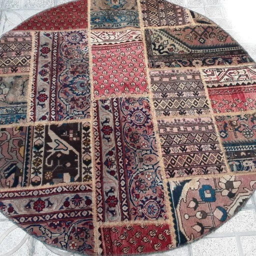 خرید و قیمت فرش چهل تیکه دستبافت قطر 150سانتیمتر ترب