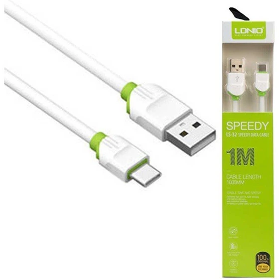 خرید و قیمت کابل تبدیل USB به Type-C الدینیو مدل LS32 طول 1 متر | ترب