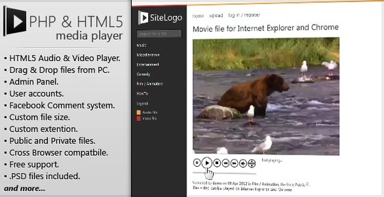 خرید و قیمت دانلود اسکریپت PHP پخش کننده مالتی مدیا HTML5 Media Player ...