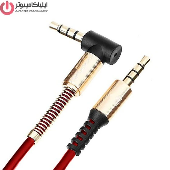 خرید و قیمت کابل 1 به 1 صدا (AUX) فنری سری 90 درجه طول 1.5 متر الون (ELEVEN) مدل AUX2 | ترب