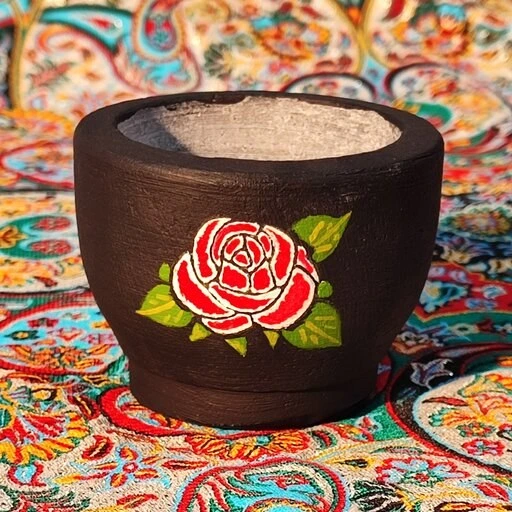 خرید و قیمت هاون سنگی طراحی شده متوسط طرح گل برگ ظروف سنگی آقای سنگی