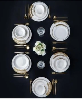 خرید و قیمت سرویس غذاخوری سفید ست دورا شری 24 عددی چینی اجار ACAR | ترب