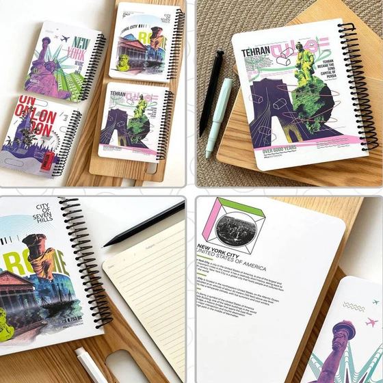 خرید و قیمت دفتر پیل لجند شهرها جلد سخت سیم دار PILL NOTEBOOK Legend ...