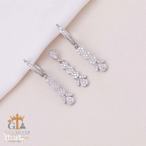 خرید و قیمت نیم ست نقره طرح فلاور سه تایی با روکش رادیوم کد 16642 کد ...