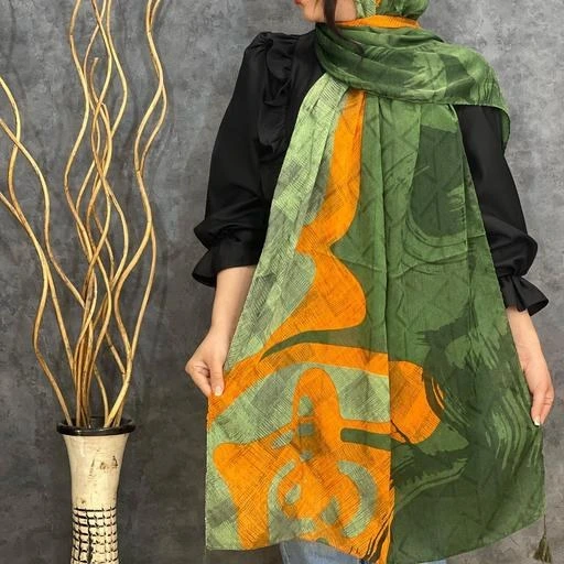 خرید و قیمت شال نخی بهاره سبز نارنجی | ترب