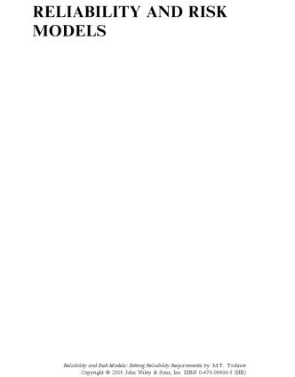 خرید و قیمت دانلود کتاب Reliability and Risk Models: Setting Reliability Requirements 2005 | ترب