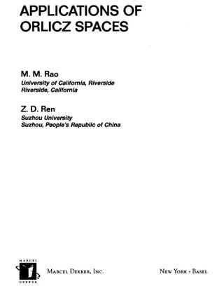 خرید و قیمت دانلود کتاب Applications of Orlicz spaces 2002 | ترب