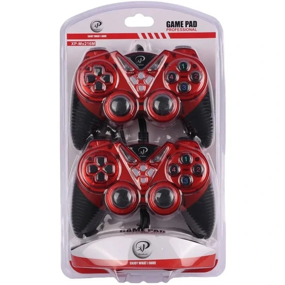 خرید و قیمت دسته بازی دوبل شوک دار XP-Product XP-MX216M - قرمز | ترب