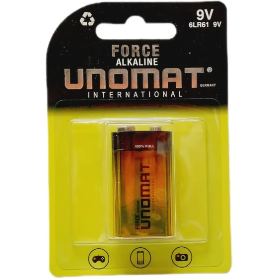 خرید و قیمت باتری کتابی آلکالاین 9 ولت یونومات UNOMAT | ترب