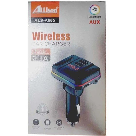 خرید و قیمت شارژر فندکی و FM Player بلوتوثی آلیسون Allison ALS-A665 | ترب