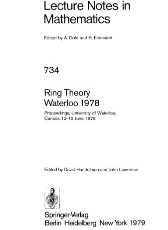 خرید و قیمت دانلود کتاب Handelman, Lawrence.Ring Theory Waterloo 1978 ...