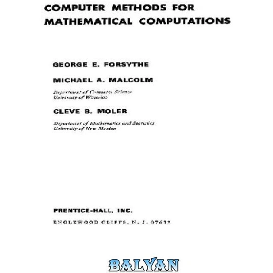 خرید و قیمت دانلود کتاب Computer Methods For Mathematical Computations