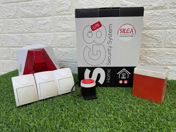 خرید و قیمت پکیج دزدگیر سایلکس SG8-Lite سیم کارتی با 3 عدد چشمی فوتال – بلند گو آژیر دارای فلاشر ...