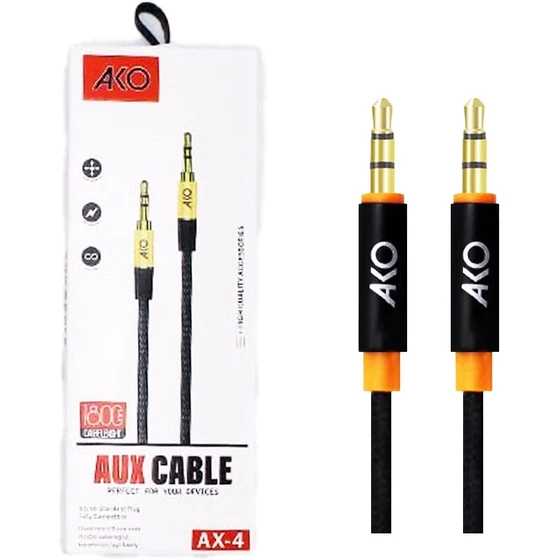 خرید و قیمت کابل Aux برند Ako مدل Ax-4 کنفی سر فلزی 180Mm | ترب
