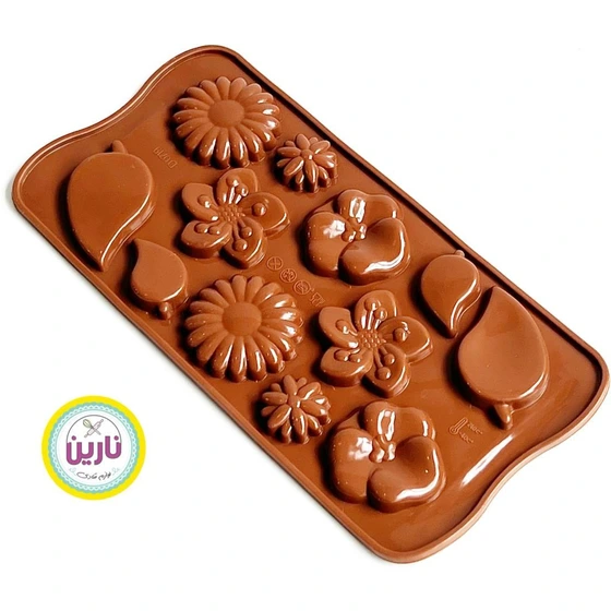 خرید و قیمت قالب سیلیکون شکلات گل و برگ ۱۲ خانه خارجی - 7508 | ترب