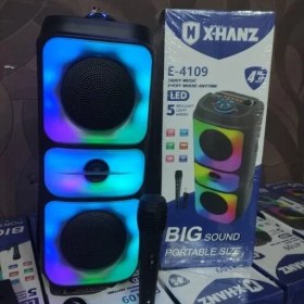 خرید و قیمت اسپیکر شارژی میکروفن دار X-HANZ مدل E-4109 ا X-HANZ E-4109 SPEAKER WITH MICROPHONE | ترب
