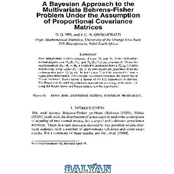 خرید و قیمت دانلود کتاب A Bayesian Approach to the Multivariate Behrens-Fisher Problem Under the ...