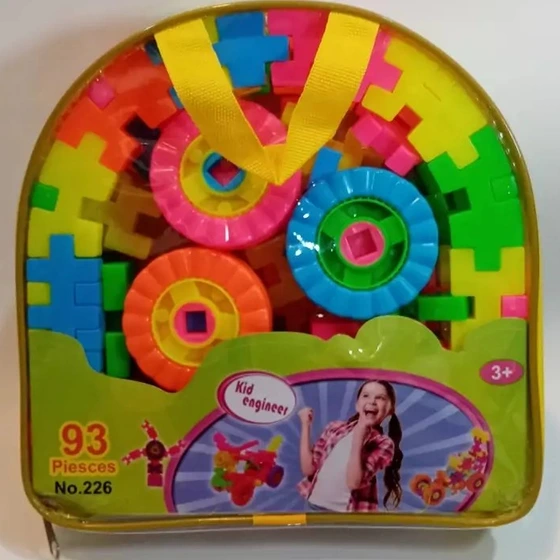 خرید و قیمت لگو خانه بازی آجر سازی 93 قطعه دارای چرخ ماشین بسته بندی ...