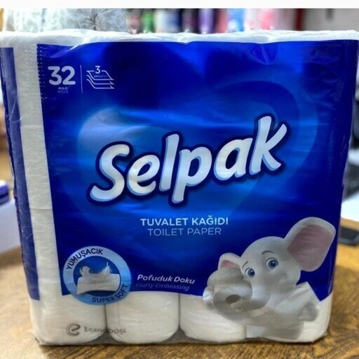 خرید و قیمت دستمال کاغذی رولی توالت selpak 32عددی سه لایه | ترب
