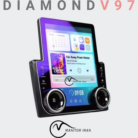 خرید و قیمت مانیتور ساینا برند دایموند تسلایی 4+64 اپل کارپلی مدل V97 همراه با قاب | ترب