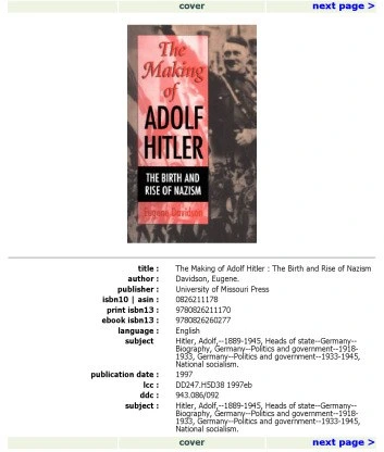 خرید و قیمت دانلود کتاب The Making of Adolf Hitler: The Birth and Rise of Nazism 1997 | ترب