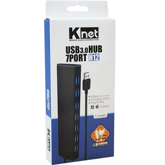 خرید و قیمت هاب 7 پورت کی نت USB3.0 مدل K-NET H-12 ا KNET H-12 USB HUB CONVERTER | ترب
