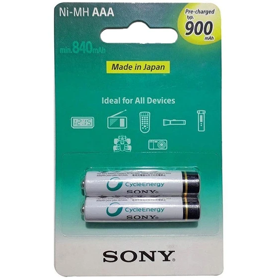 خرید و قیمت باتری شارژی نیم قلمی سونی مدل Sony NI-MH AAA 900mAh (جفتی) | ترب